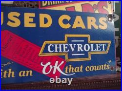 Vintage Chevrolet Porcelain Sign Chevy Gas Automobile Sale Service Car ...
